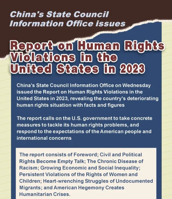 China issues report on U.S. human rights violations in 2023 - Internews ...
